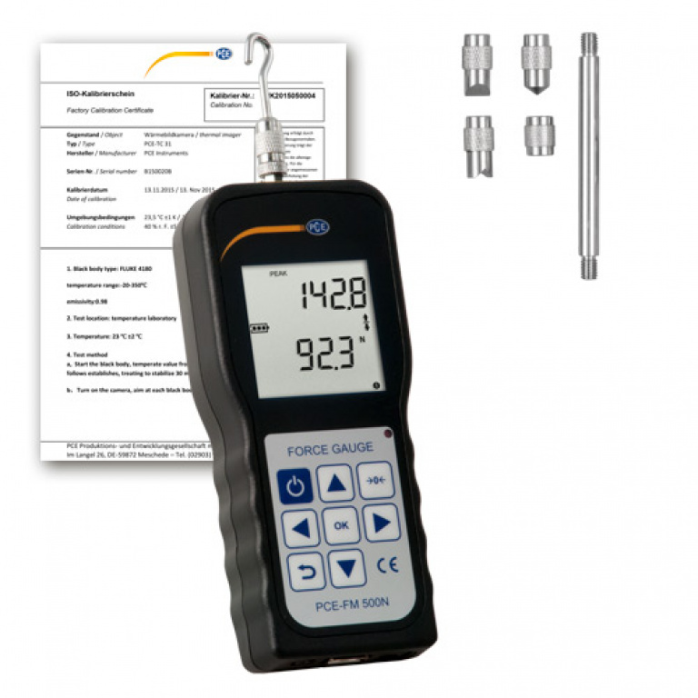 Dynamometer PCE-FM 500N-ICA incl. ISO Calibration Certificate - Amet Co ...